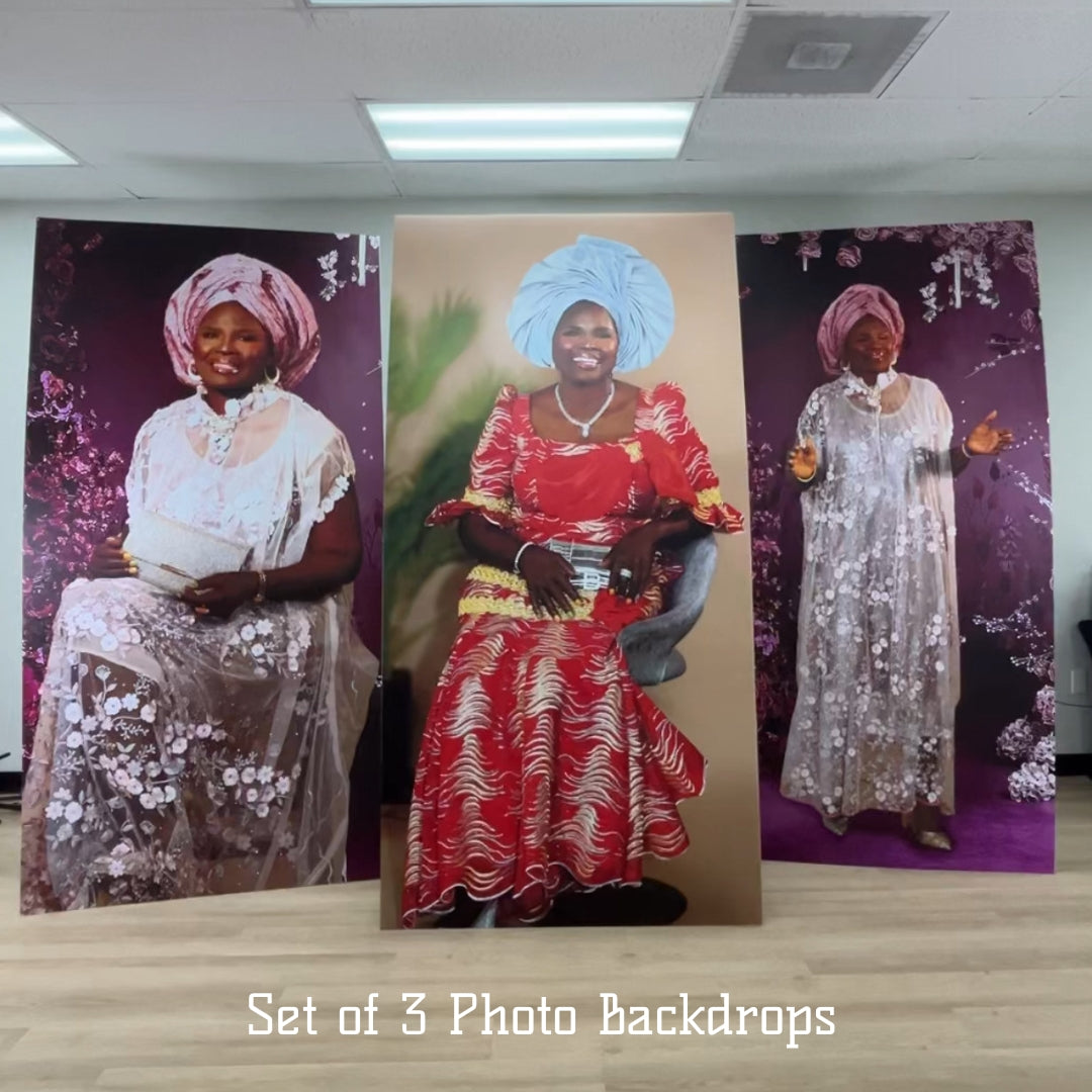 Set of 3 Custom Photo Backdrop - Photo Board - Large Photo Panel - Pho ...
