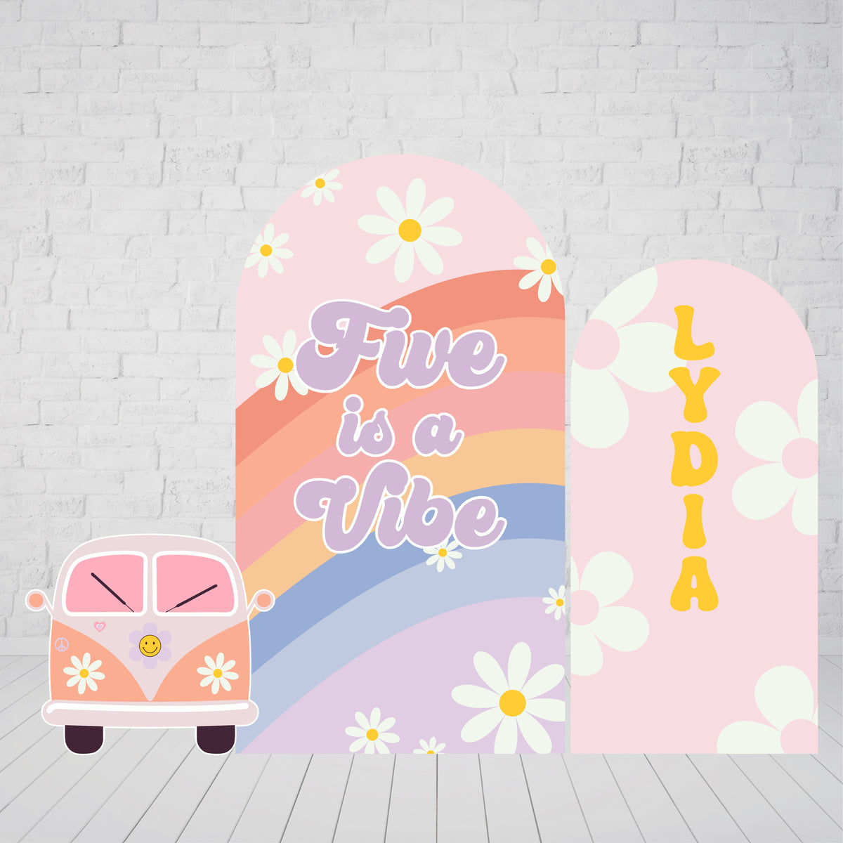 Five is a Vibe Birthday Set - Five is a Vibe Backdrop - Groovy Birthda ...