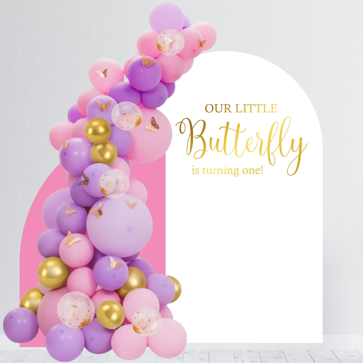Our Little Butterfly Is Turning One Backdrop Decal - Butterfly First B ...