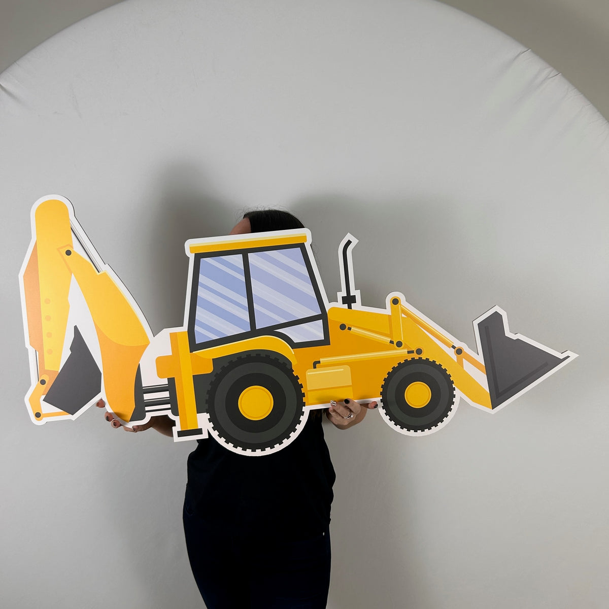 Backhoe Loader Cutout - Construction Themed Party - Yellow Backhoe Sta ...