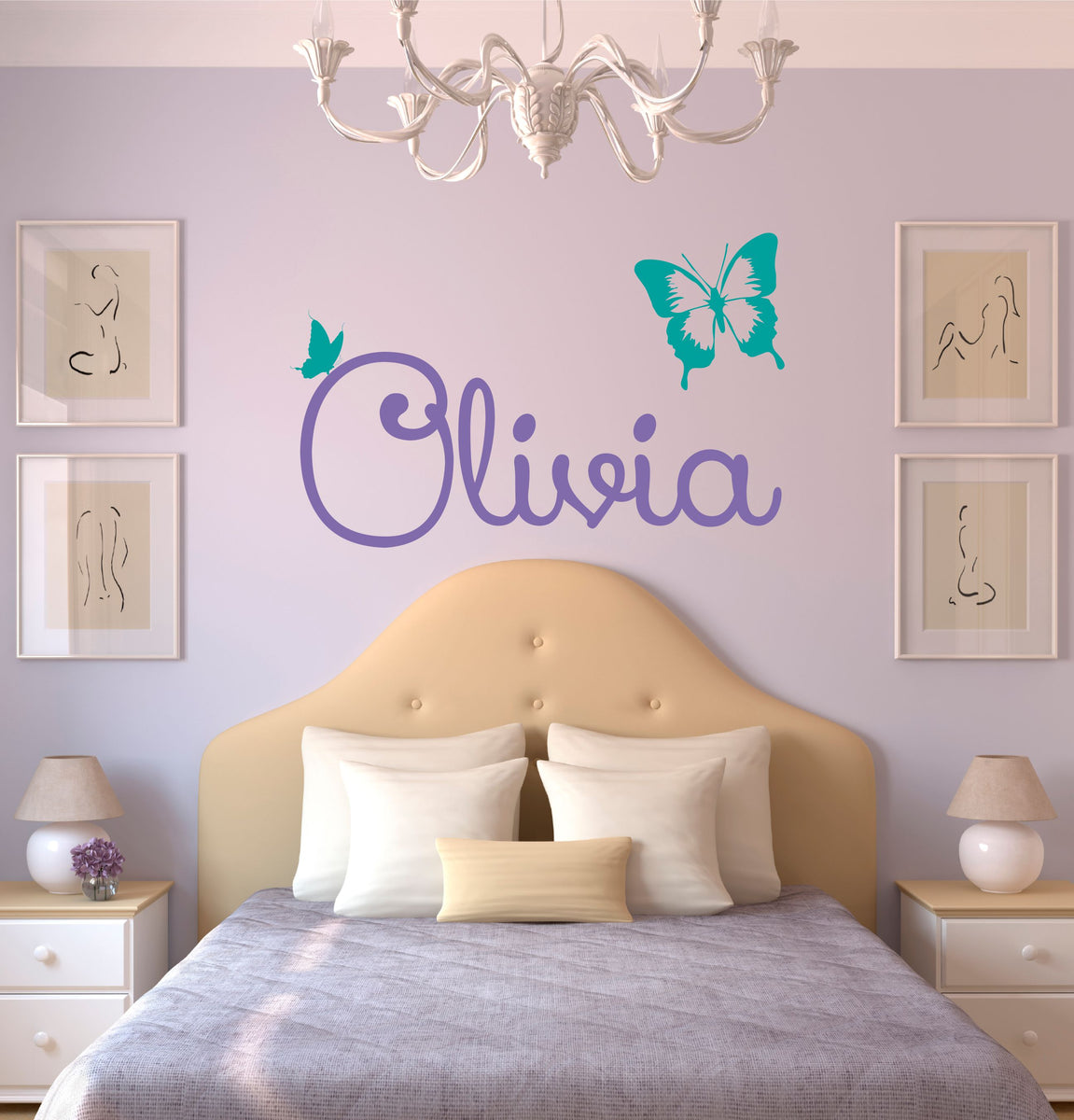 Butterfly Sticker Butterfly Decal Name Sticker Butterfly Name Wall Dec ...