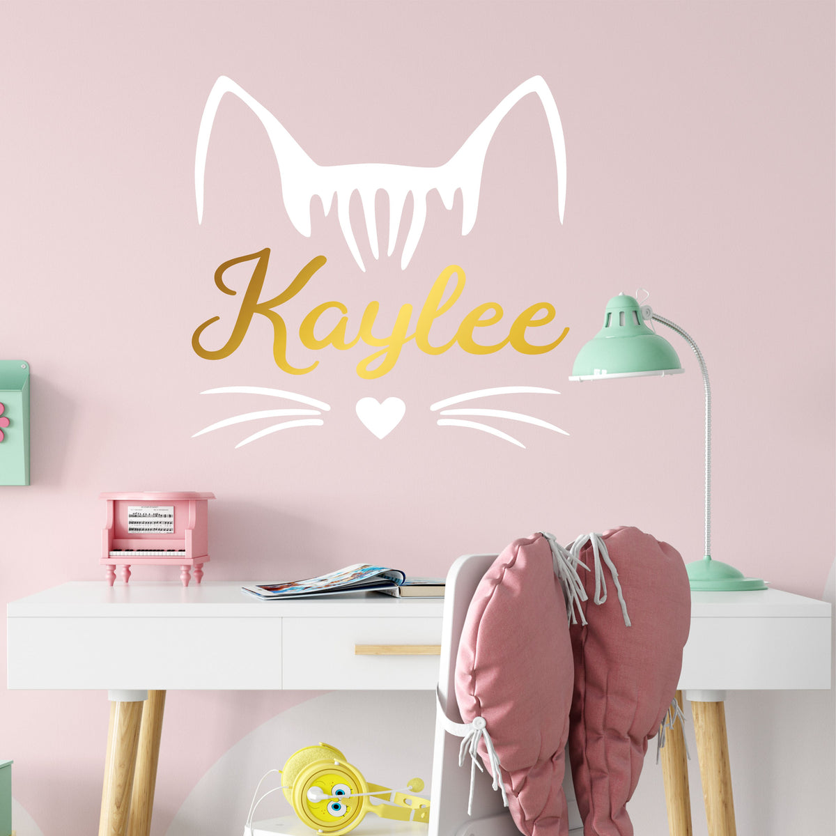 Personalized Name Kitty Cat Wall Decal – Sticky Wall Vinyl LLC