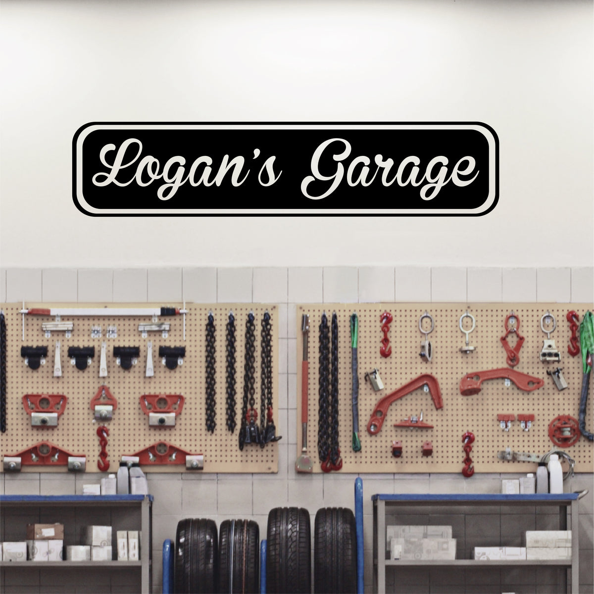 Garage Sticker Name Sticker Workshop Wall Decal Personalized Garage Wa ...