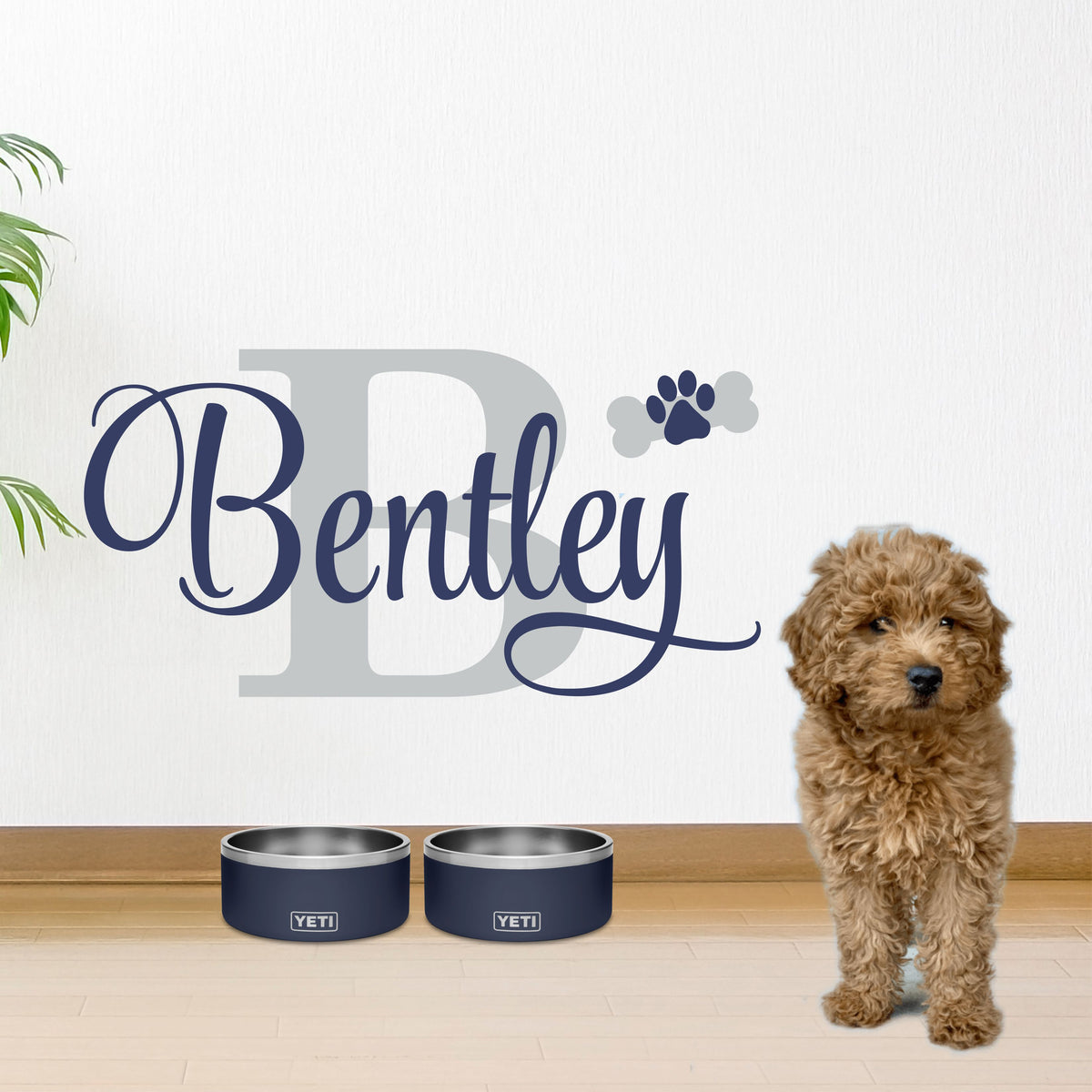 Custom Pet Name Wall Decal - Dog Name Sticker - Personalized Pet Decal ...