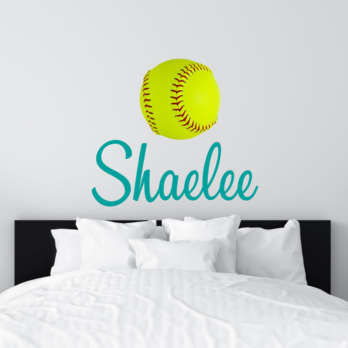 Softball Wall Decal Softball Sticker Custom Name - Name Sticker - Name ...